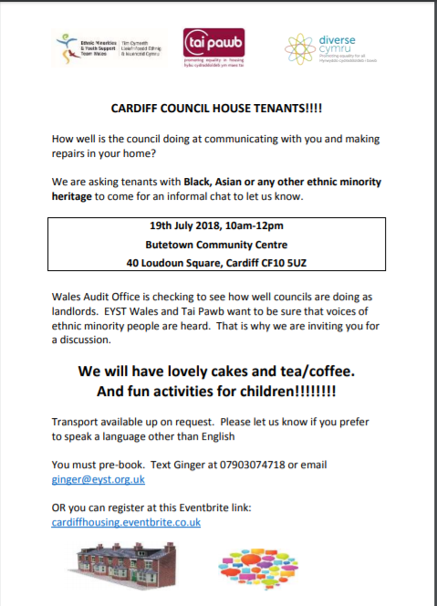 Calling our Cardiff Council Tenants – come and have your say !! – SRCDC