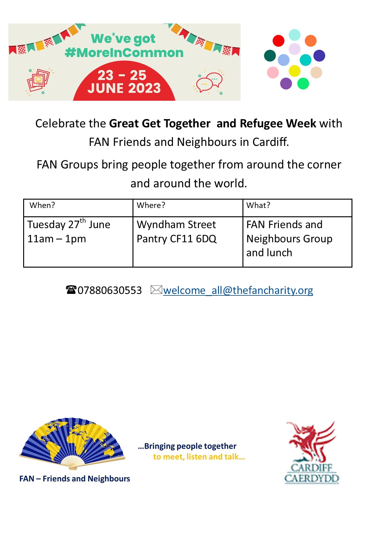 The FAN Charity: bringing people together to meet, listen and talk. – SRCDC